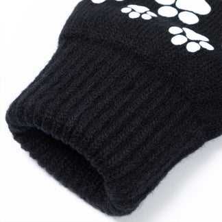 Pretty Paw Print Fleece-Lined Mittens | The Animal Rescue Site