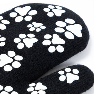 Pretty Paw Print Fleece-Lined Mittens | The Animal Rescue Site