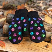 Pretty Paw Print Fleece-Lined Mittens | The Animal Rescue Site