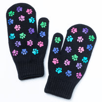 Pretty Paw Print Fleece-Lined Mittens | The Animal Rescue Site