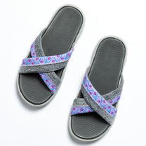 Cross Top Paw Print Slide Sandals | The Animal Rescue Site