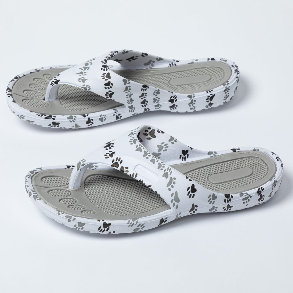 Women's Walking Paws Flip Flops | Paw Print Sandals | The Animal Rescue ...