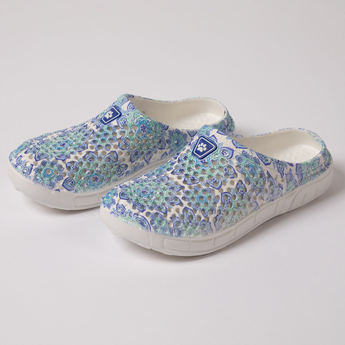 Women's Colorful Paw Print Lightweight Slip-On Clogs | The Animal ...