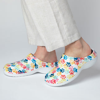 Women's Paw Print Garden Clogs | The Animal Rescue Site