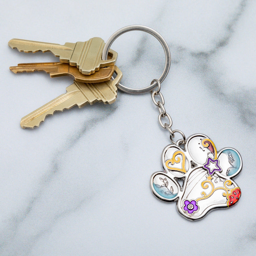 Swirl Paw Print Keychain | The Animal Rescue Site