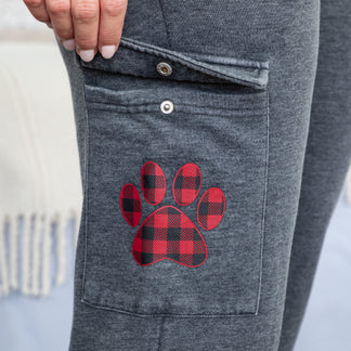 Paw Print Burnout Cargo Pocket Pants | The Animal Rescue Site