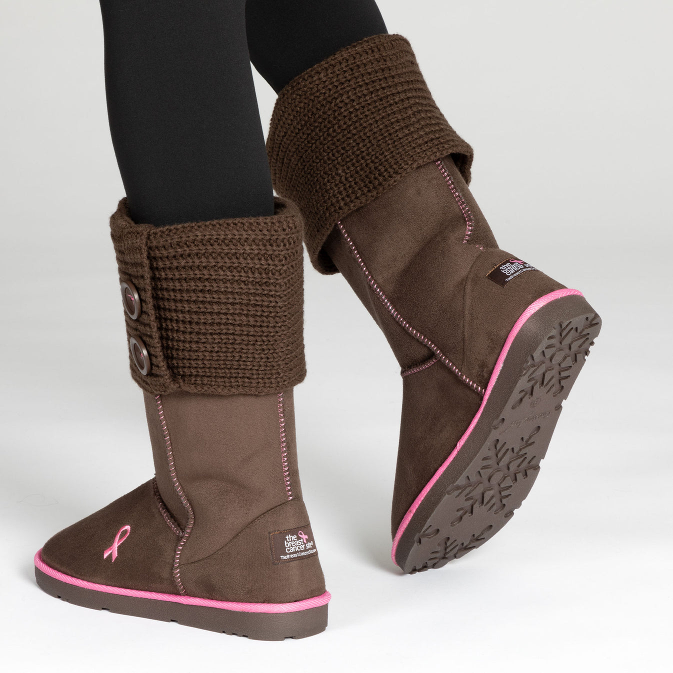 Pink Ribbon Womens Knit Boots | Breast Cancer Boots For Women | The ...
