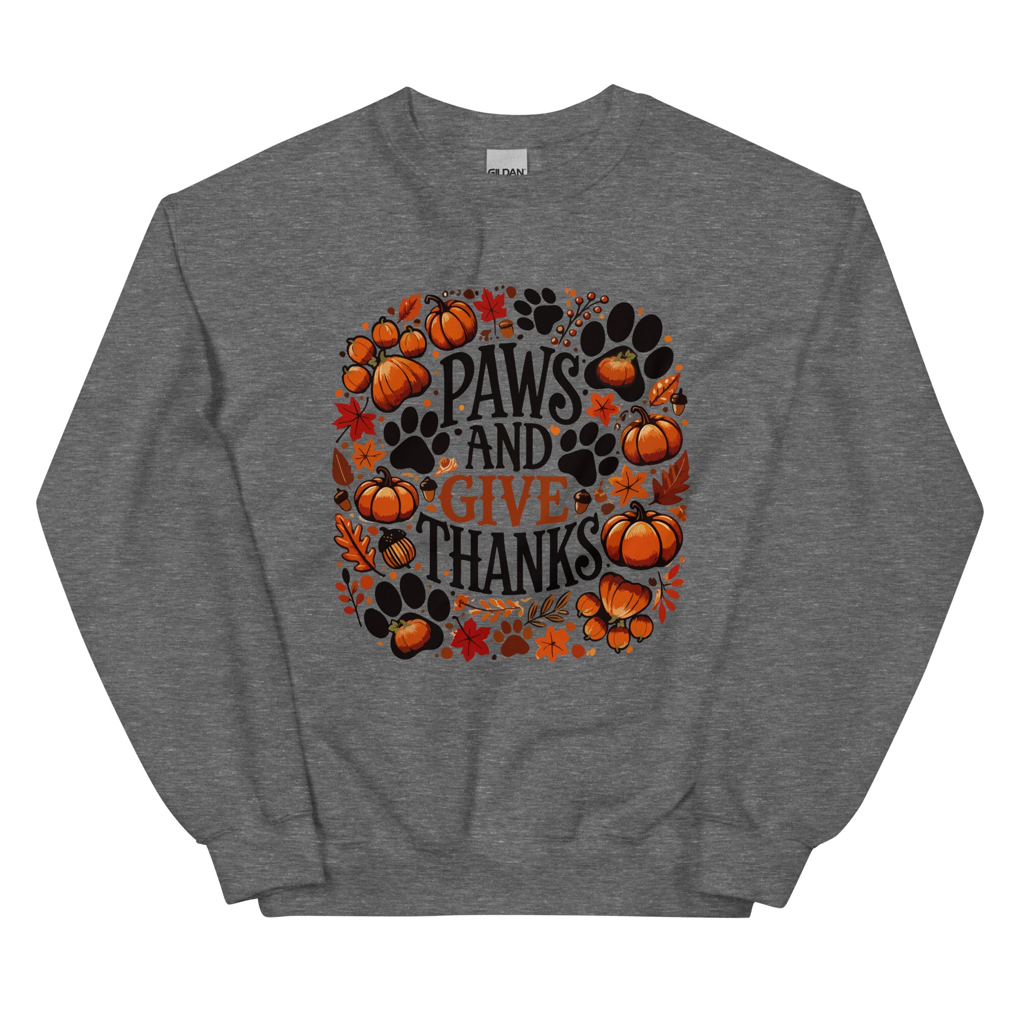 Paws & Give Thanks Crewneck Sweatshirt | The Animal Rescue Site