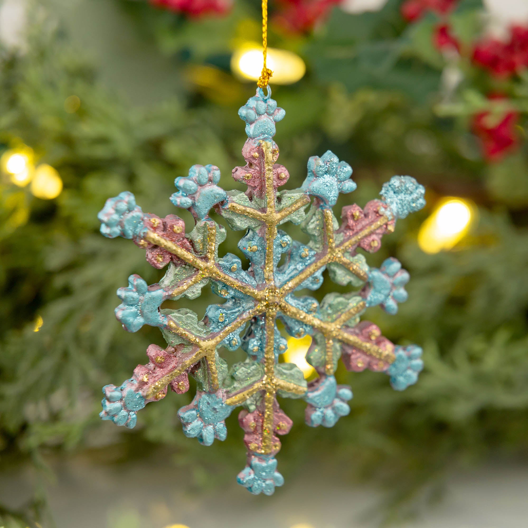 Glitter Paw Print Snowflake Ornament | The Animal Rescue Site