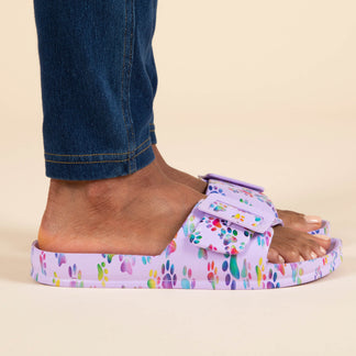 Paw Print Single Buckle Slide Sandals | The Animal Rescue Site