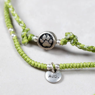 Paw Print Birthstone Anklet Set | The Animal Rescue Site