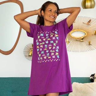 Women's Cat & Dog Night Shirt | 100% Cotton | The Animal Rescue Site