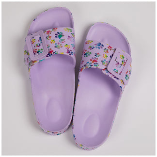 Paw Print Single Buckle Slide Sandals | The Animal Rescue Site