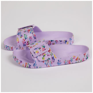 Paw Print Single Buckle Slide Sandals | The Animal Rescue Site