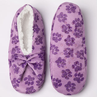 Super Cozy™ Leopard Paw Slippers With Large Bow | The Animal Rescue Site