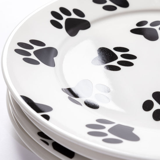 Paw Print Salad Plates - Set of 4 | The Animal Rescue Site