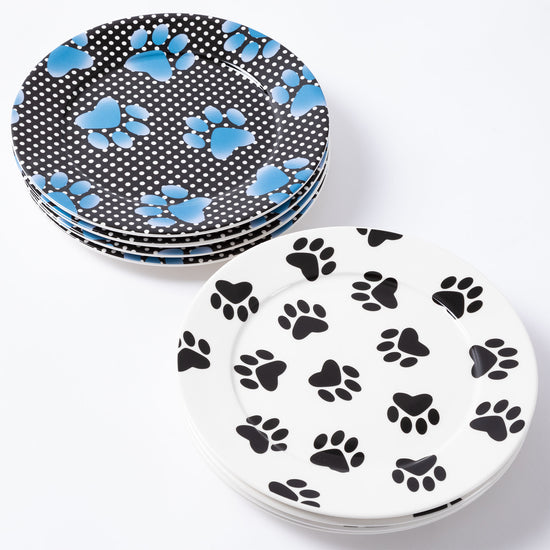 Paw Print Salad Plates - Set of 4 | The Animal Rescue Site