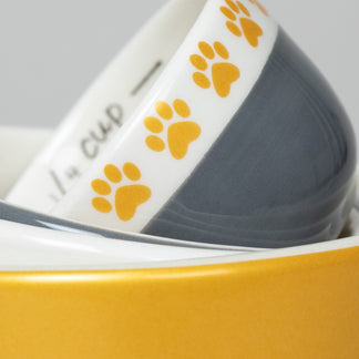Paw Prints Ceramic Measuring Cup Set | The Animal Rescue Site