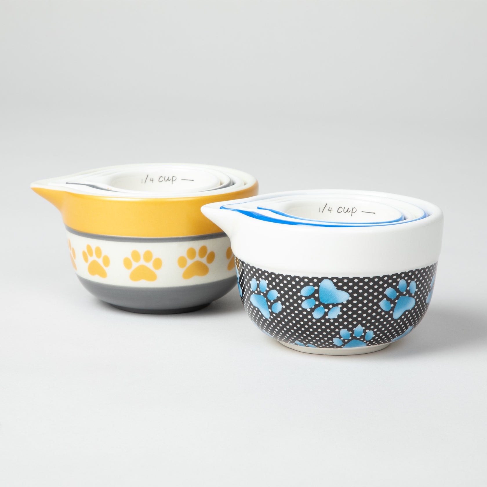 Paw Prints Ceramic Measuring Cup Set | The Animal Rescue Site