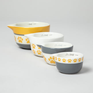 Paw Prints Ceramic Measuring Cup Set | The Animal Rescue Site